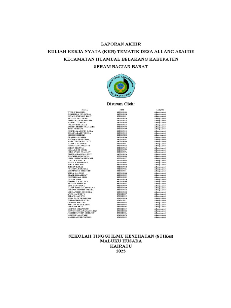 KKN Tematik di Desa Allang Asaude | PDF