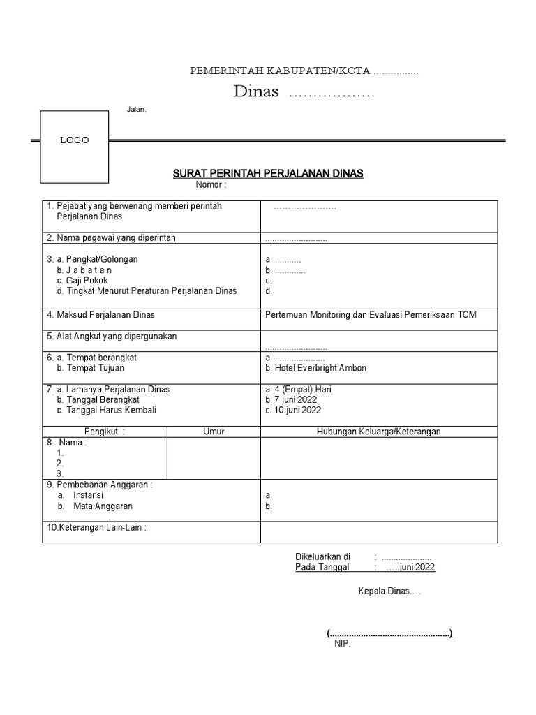 Lampiran SPPD TCM | PDF