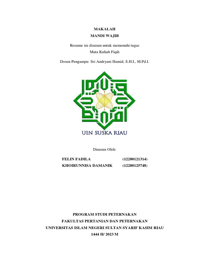 Makalah Mandi Wajib PDF | PDF