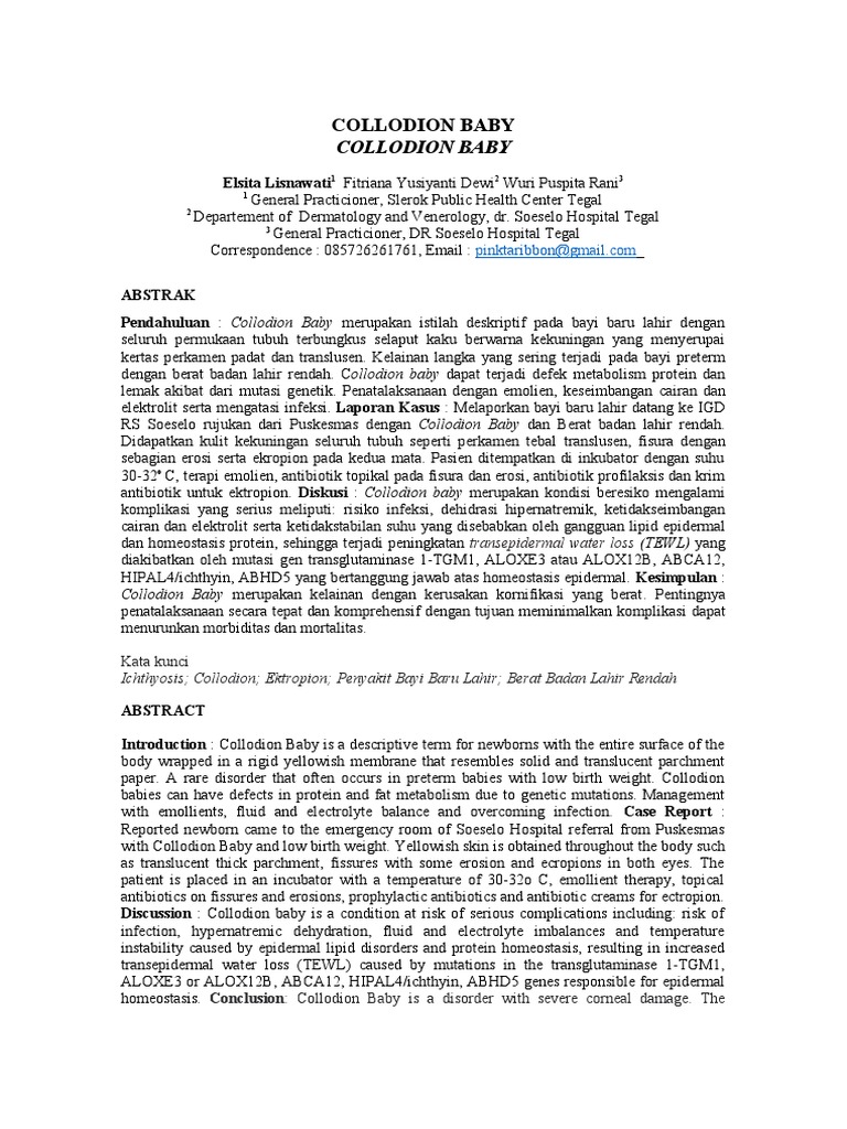 Collodion Baby Els - Konsul10 | PDF