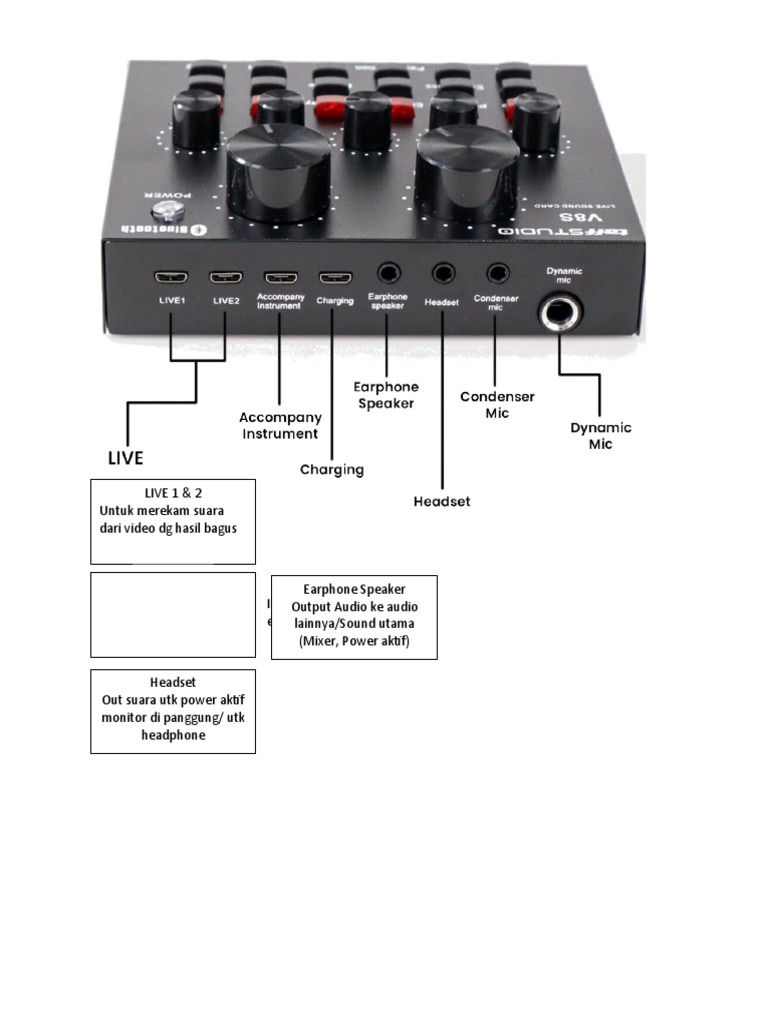 Panduan Penggunaan Sound Card V8 | PDF