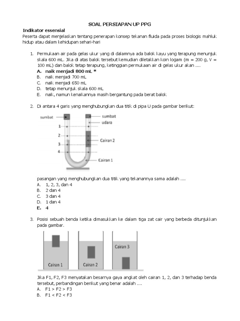 SOAL PERSIAPAN UP Kelas 1-B | PDF