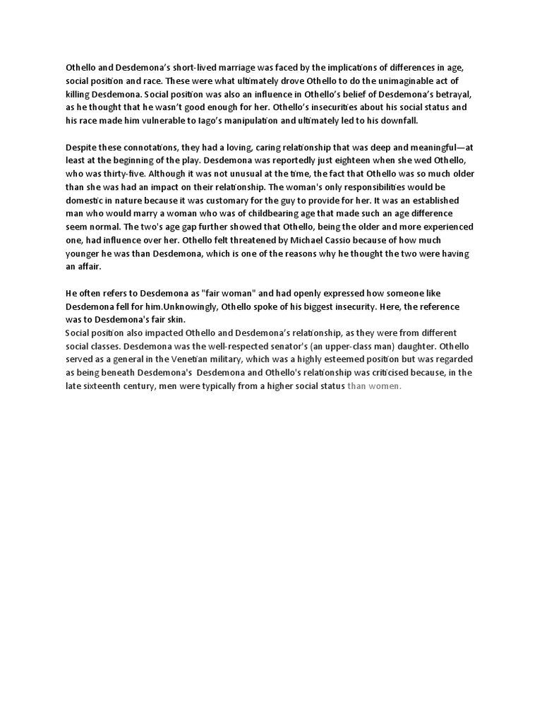 Othello Social - Age | PDF