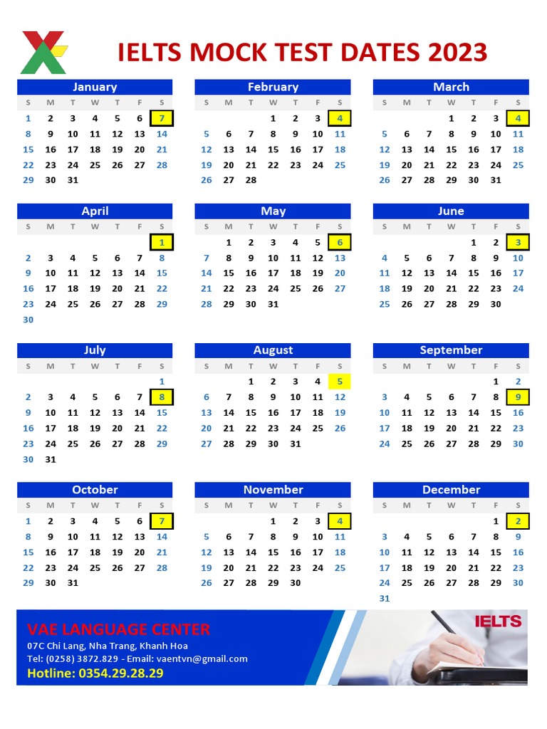 IELTS Test Dates 2023 | PDF