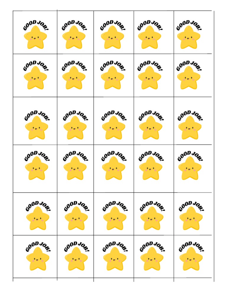 Good Job Stickers for Attendance | PDF