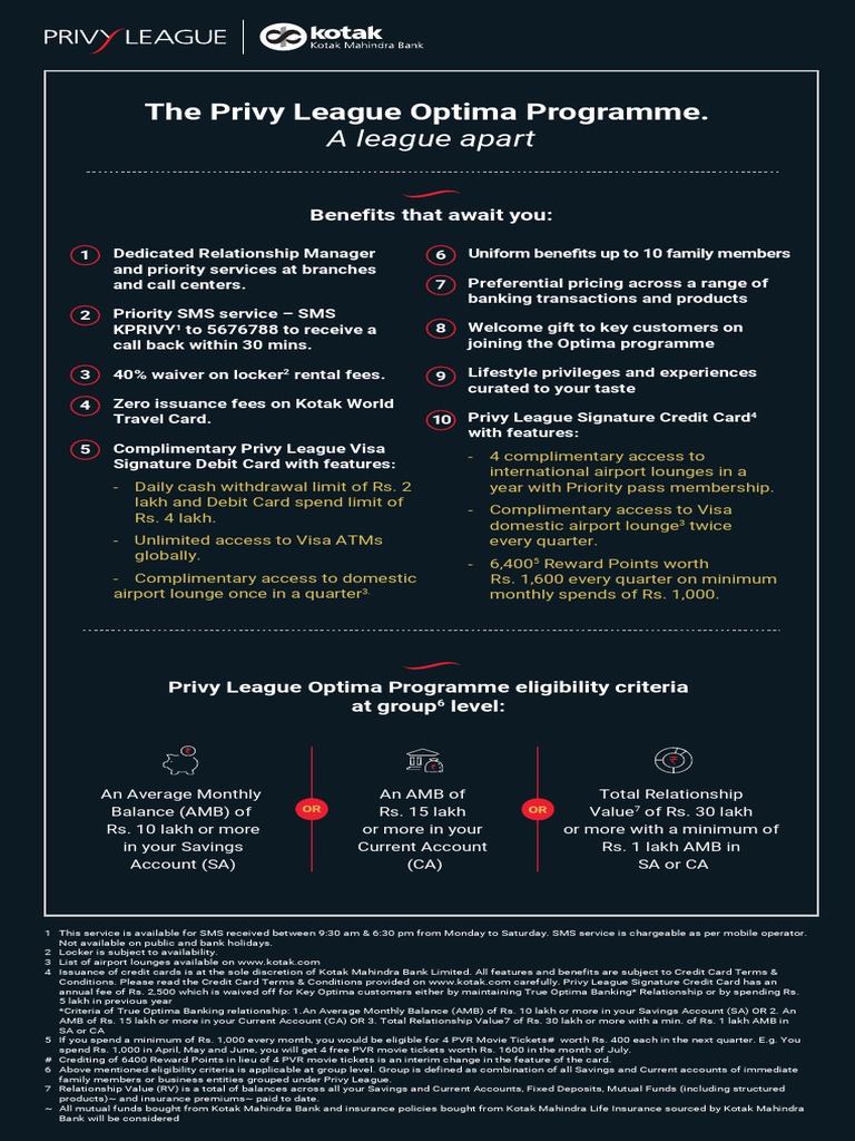 Kotak Program Pitch - Optima.pdf | PDF | Credit Card | Transaction Account