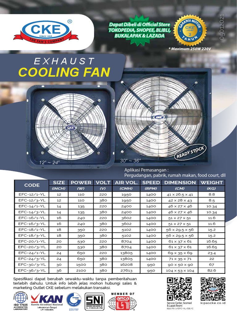 Exhaust Fan Efc 12 1 Yl-B623b-2768 9417 | PDF