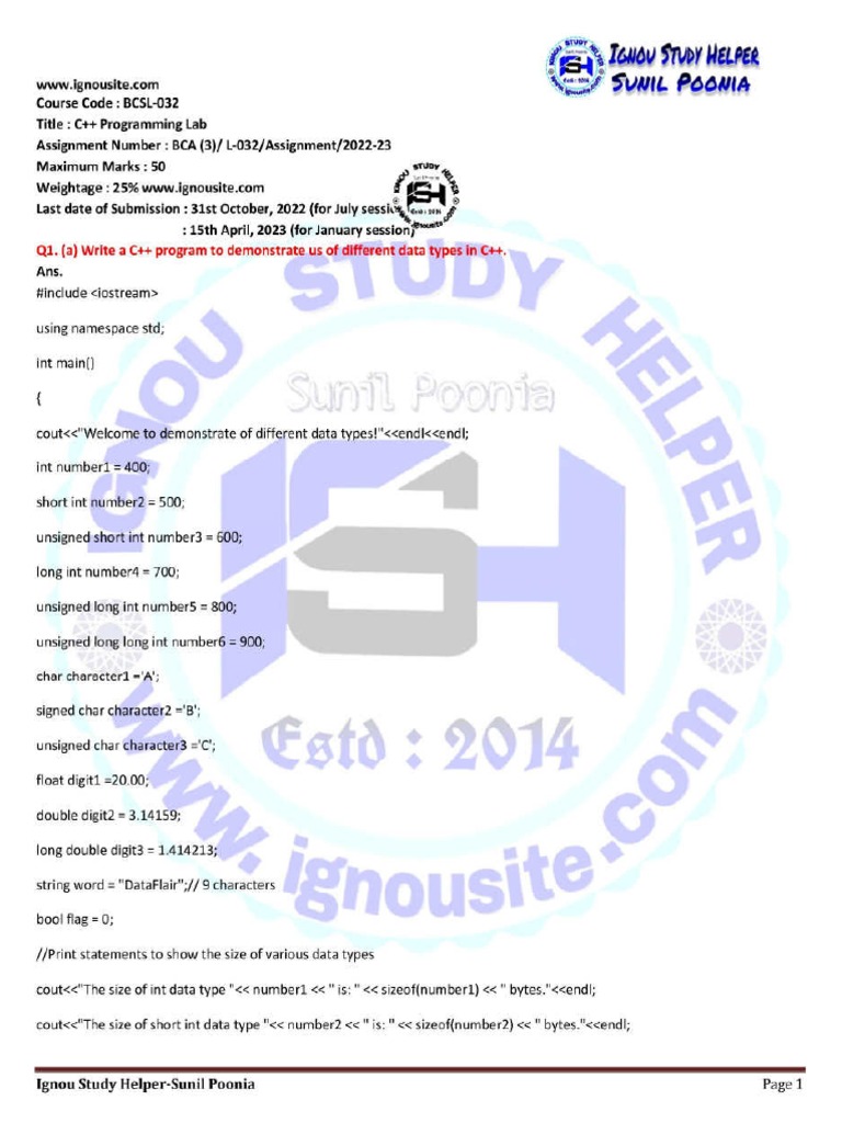 BCSL-032 (2022-23) Solved Assignment | PDF
