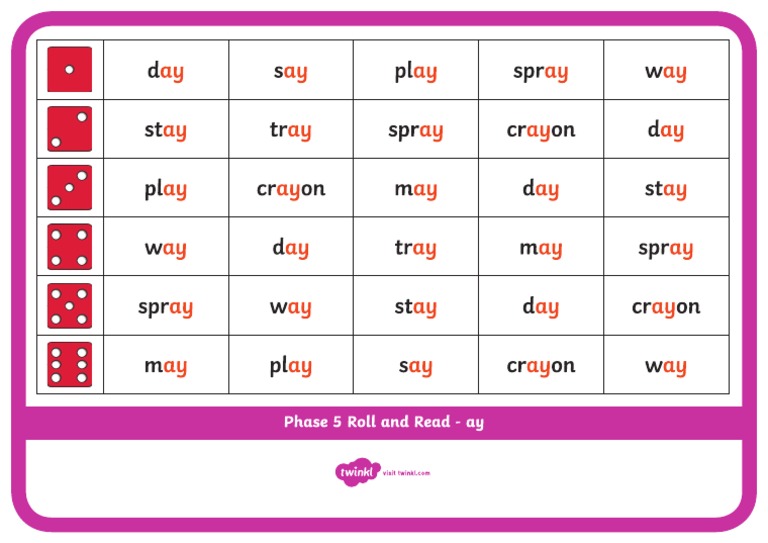 Phase 5 Roll and Read - Ay | PDF