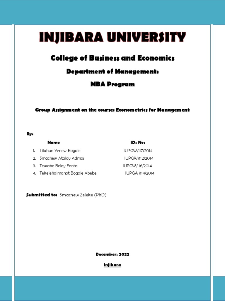 Group Work - Econometrics Updated | PDF | Logistic Regression | Multicollinearity