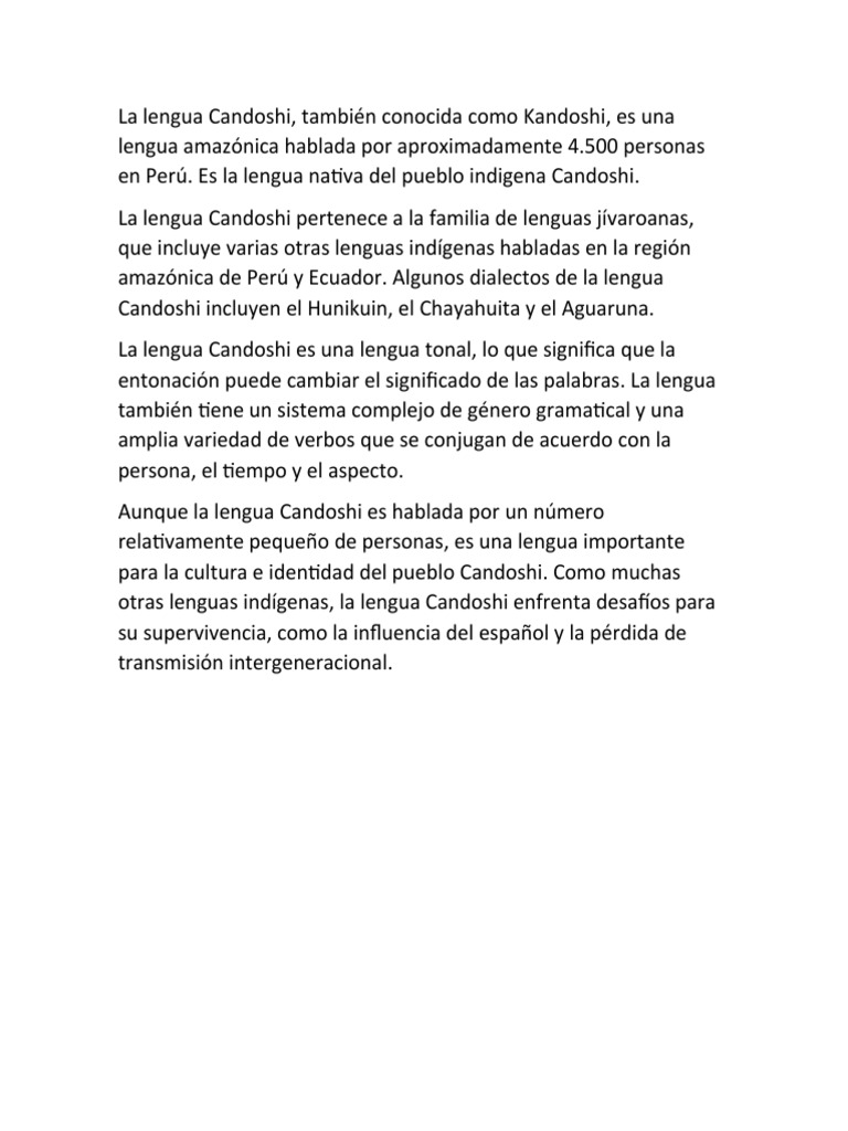 Lengua Candoshi | PDF
