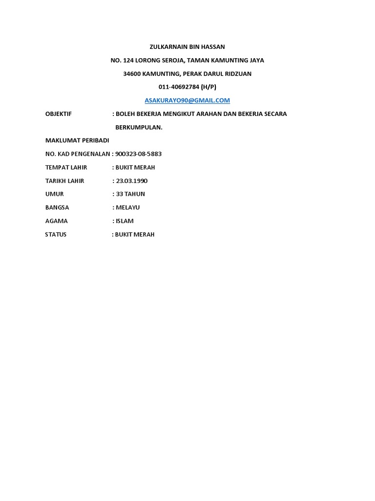 ZULKARNAIN BIN HASSAN.docx | PDF