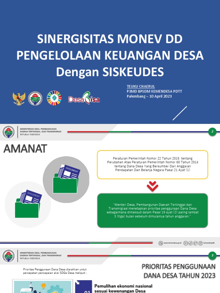 Kemendes PDTT - Monev DD Pengelolaan Keudes | PDF