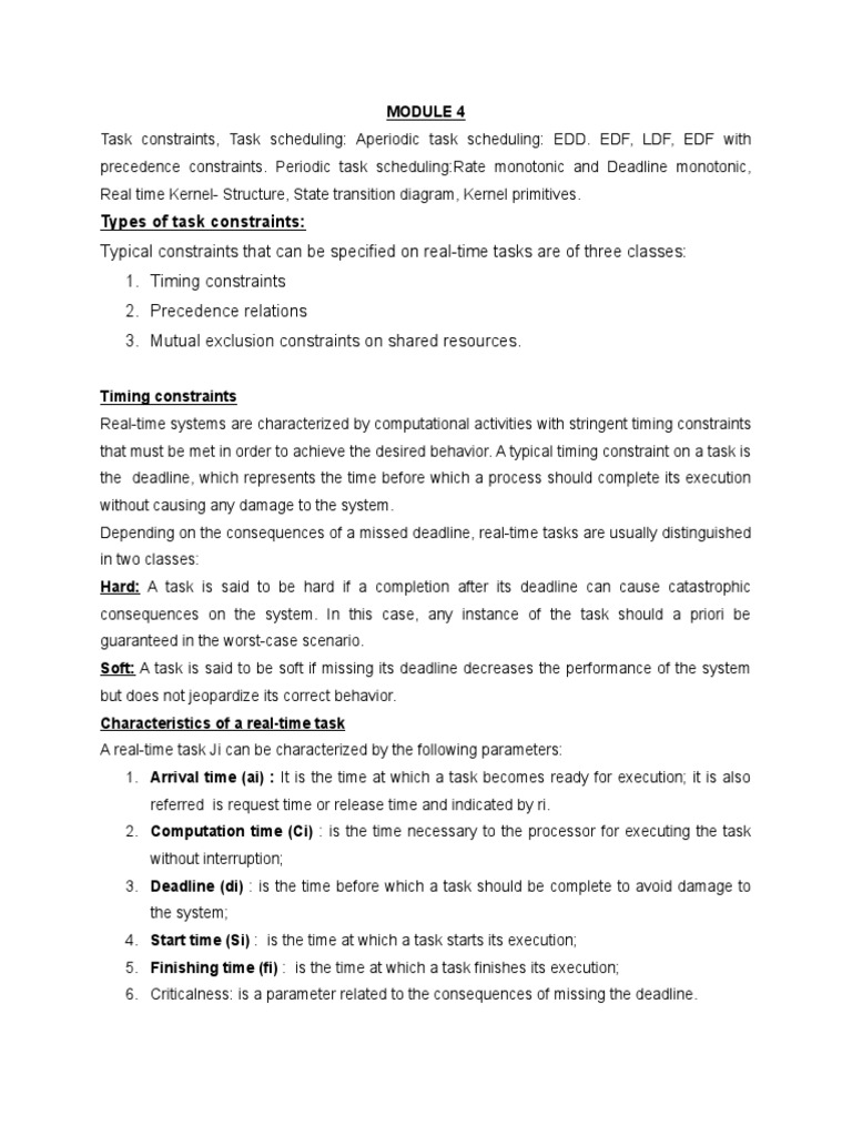 Module 4 Pdf Real Time Computing Scheduling Computing 