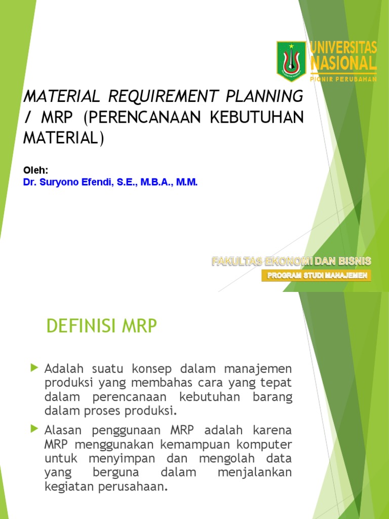 Minggu 5 - MRP | PDF