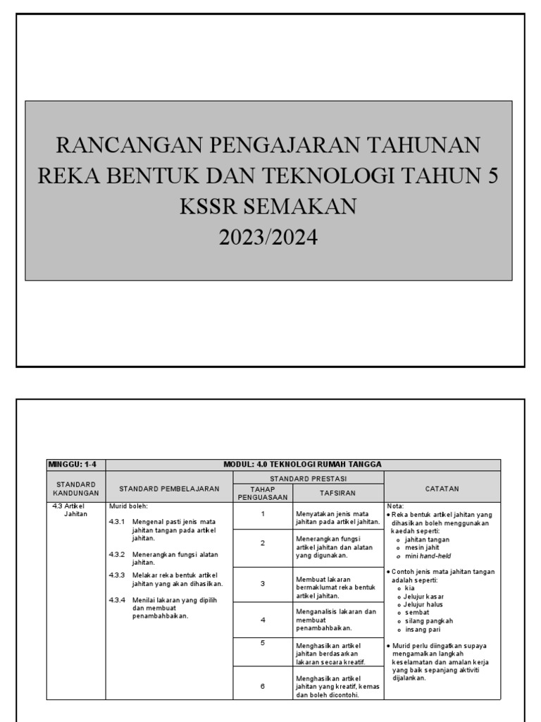 RPT RBT Tahun 5 | PDF