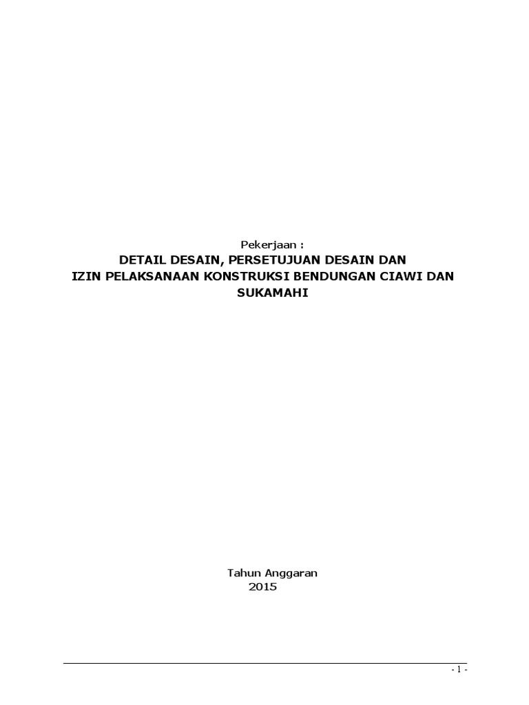 Contoh TOR DED Bendungan PDF | PDF