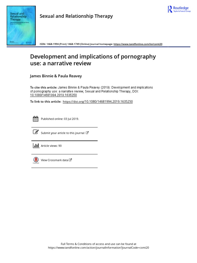 Development and Implications of Pornography Use - Narrative Review PDF | PDF | Obscenity ...