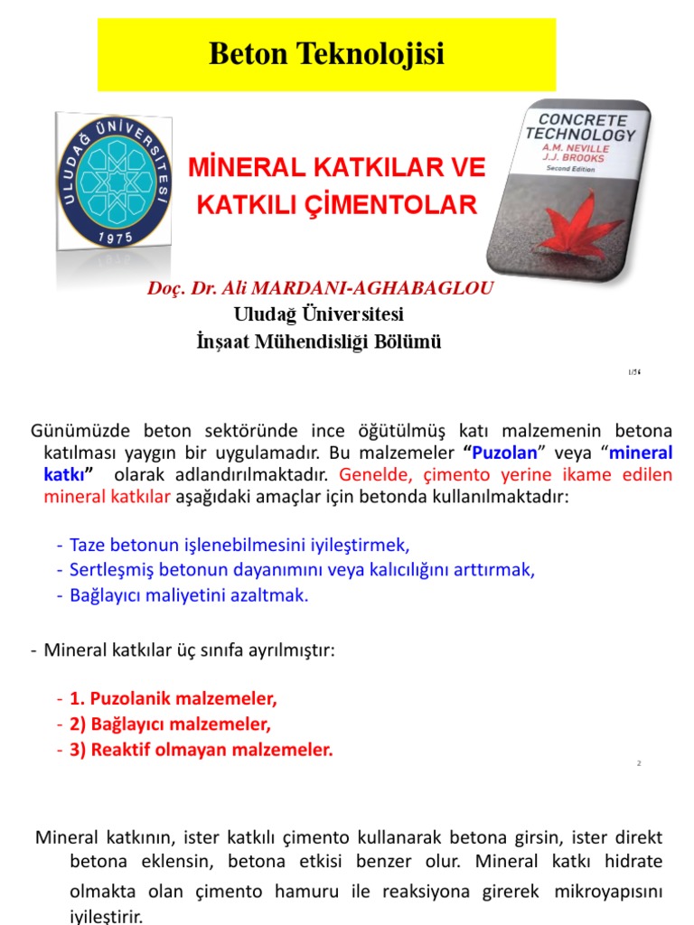 Bölüm Mineral Katkilar PDF | PDF