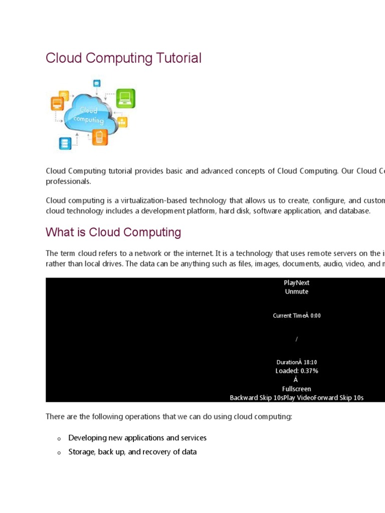 Cloud Computing Tutorial | PDF | Cloud Computing | Computing