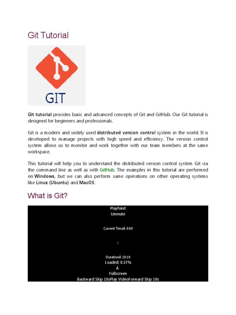 Git Tutorial Pdf Free Software Computer Programming