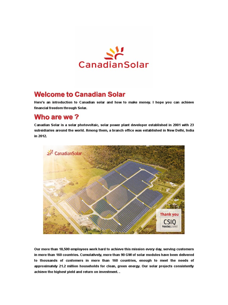 An Introduction to Earning Income Through Canadian Solar's Multi-Level ...