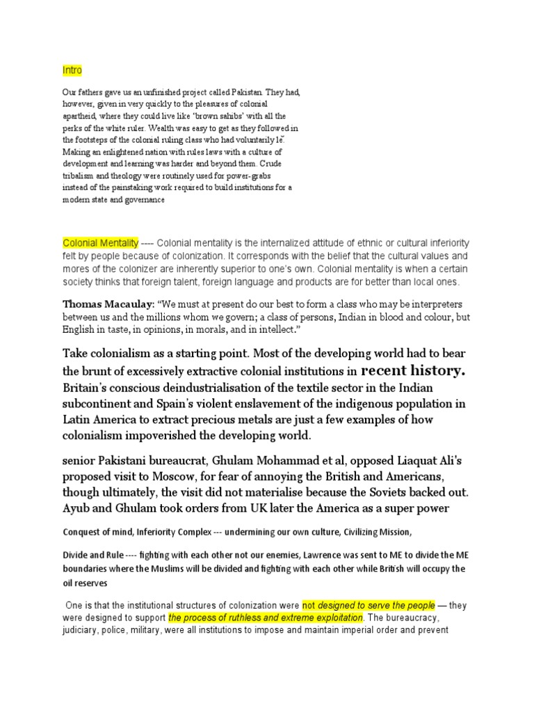 Colonial Mindset Ans Governance in Pakistan | PDF