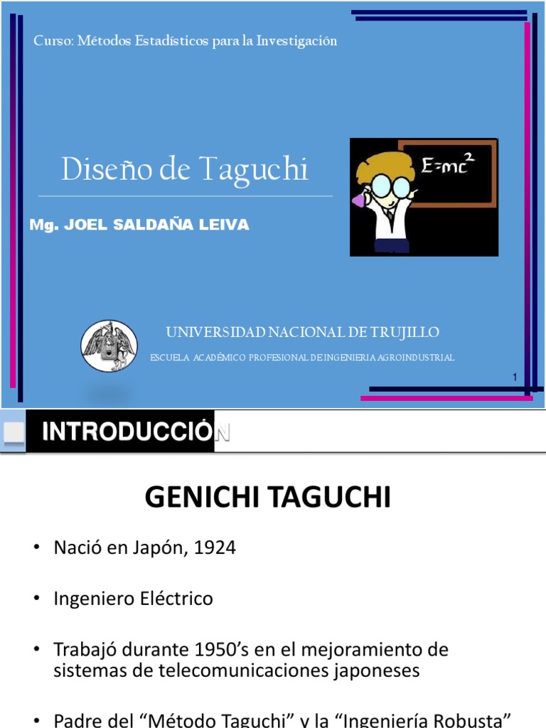 Clase 7- Diseño de Taguchi 3° Unidad.pdf | PDF | Science | Método ...