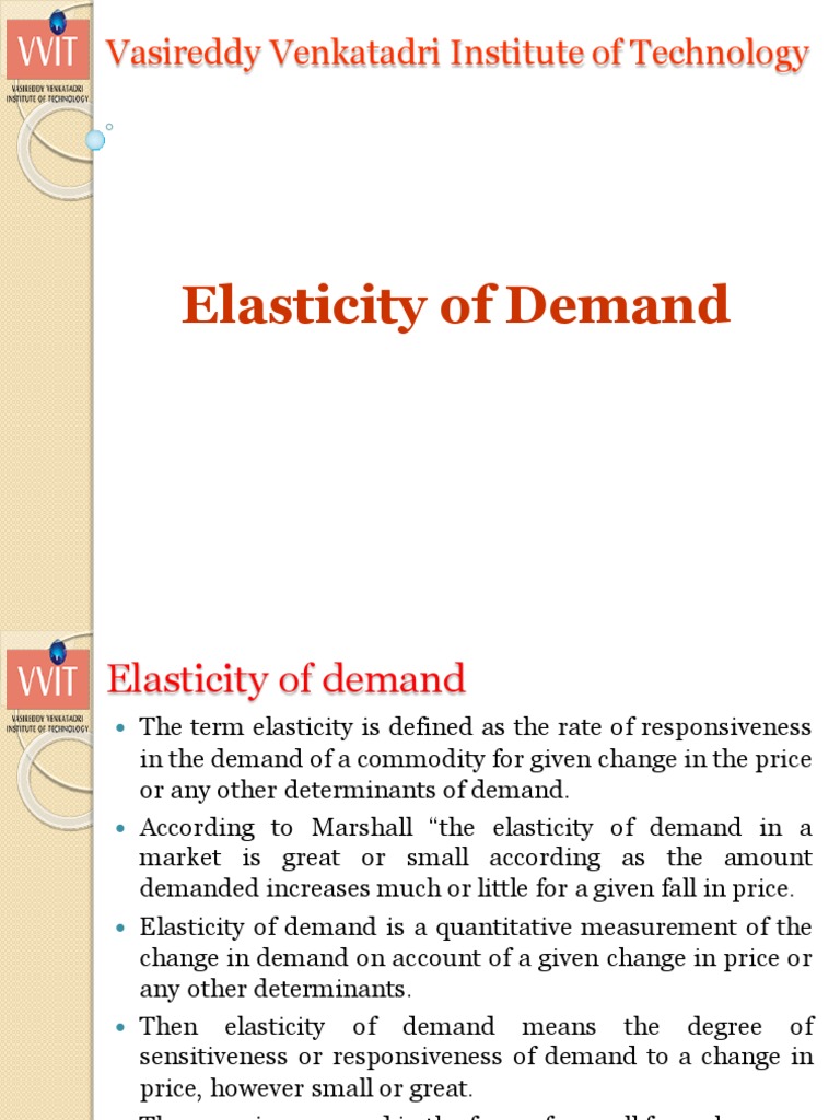 Unit-1 Elasticity of Demand PDF | PDF