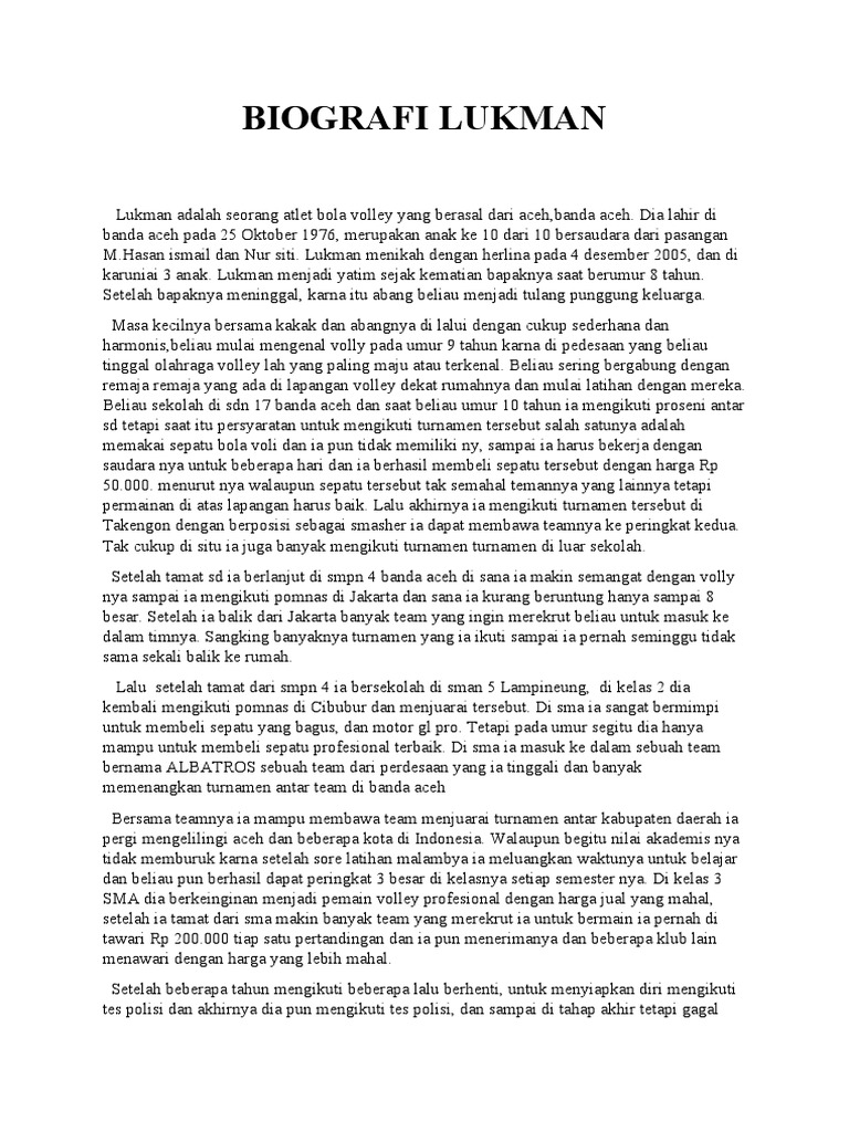 Biografi Lukman | PDF