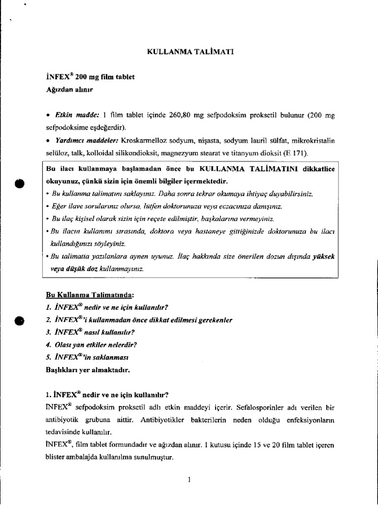 3680 Infex 200 MG Film Tablet KT | PDF