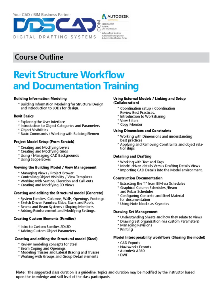 Revit Structure Training Course Outline | PDF | Autodesk Revit ...