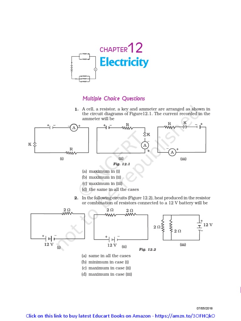 CH - 12 Electricity | PDF | Electrical Resistance And Conductance | Resistor