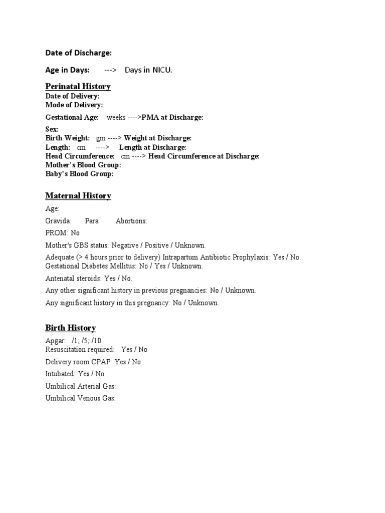 Nicu Discharge Note | PDF | Preterm Birth | Childbirth