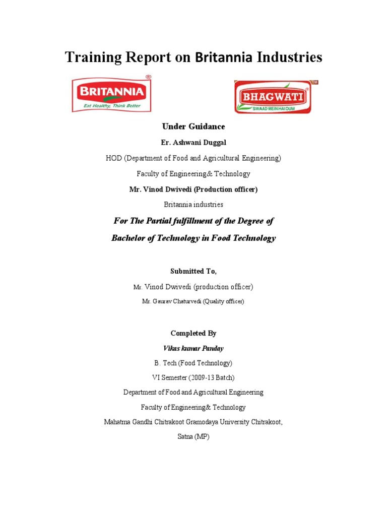 Vikash Training Report On Britannia | PDF | Fructose | Sucrose