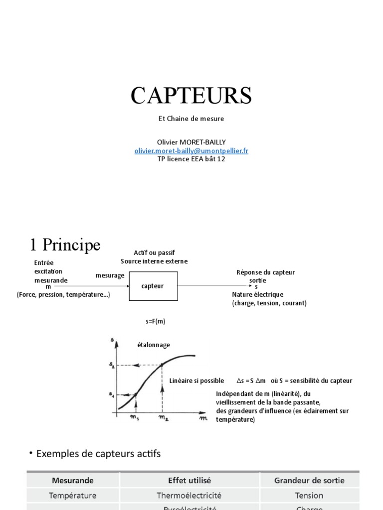 Capteurs 2 | PDF | Capteur | Amplificateur électronique
