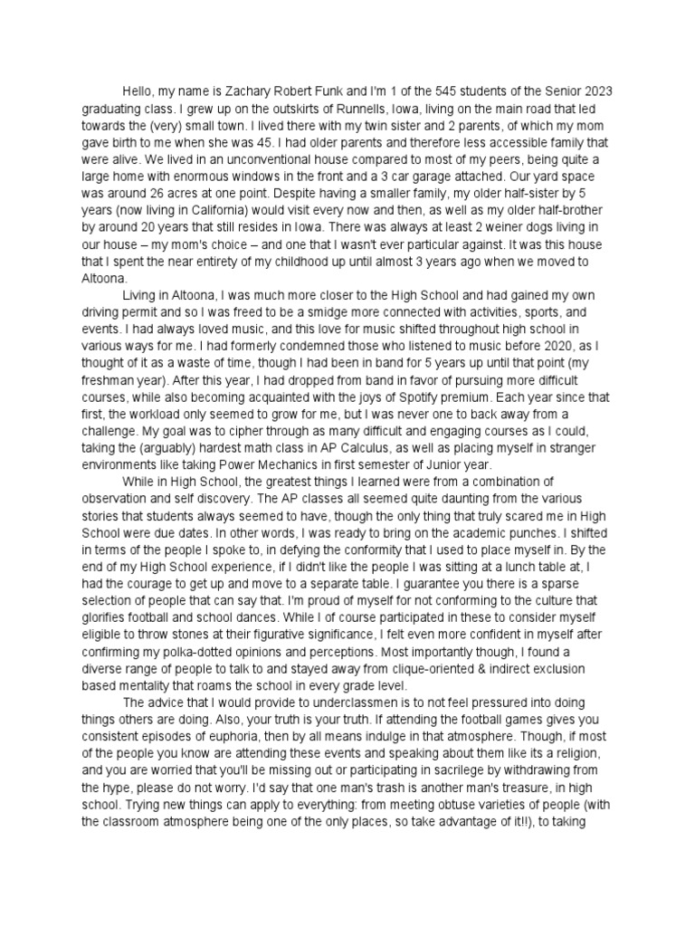 Graduate Reflection Essay | PDF
