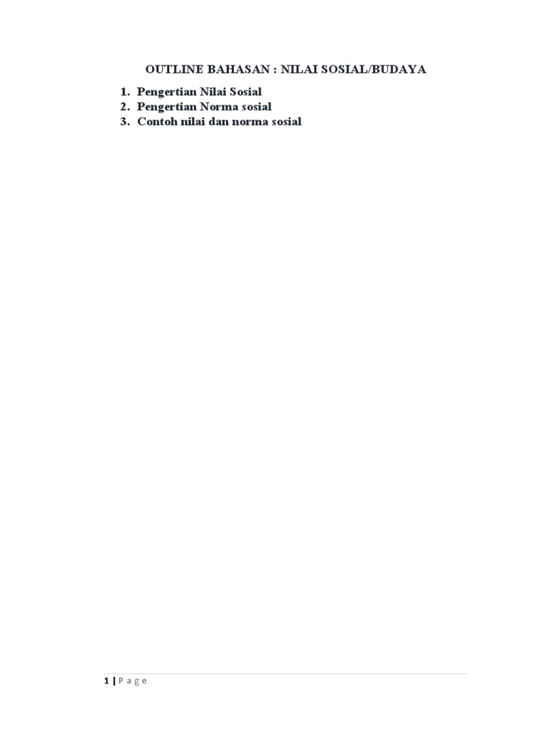 Contoh Nilai dan Norma Sosial | PDF