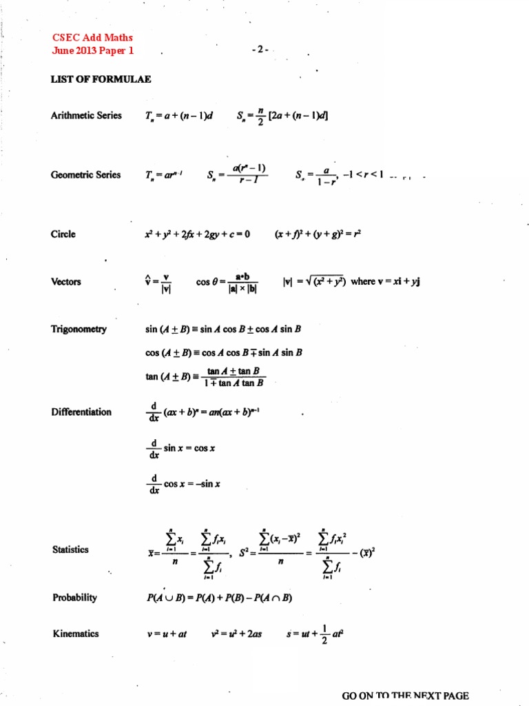 Csec Additional Mathematics P1 2013 Pdf