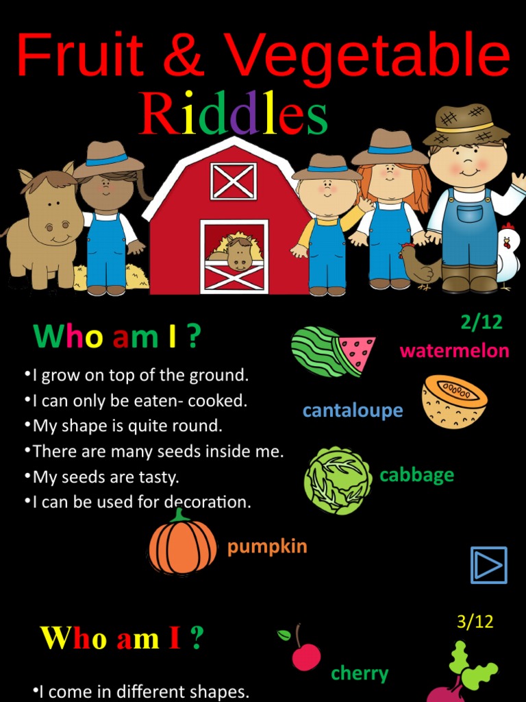 Fruit And Vegetable Riddles Teacher Switcher Pdf Vegetables Chili