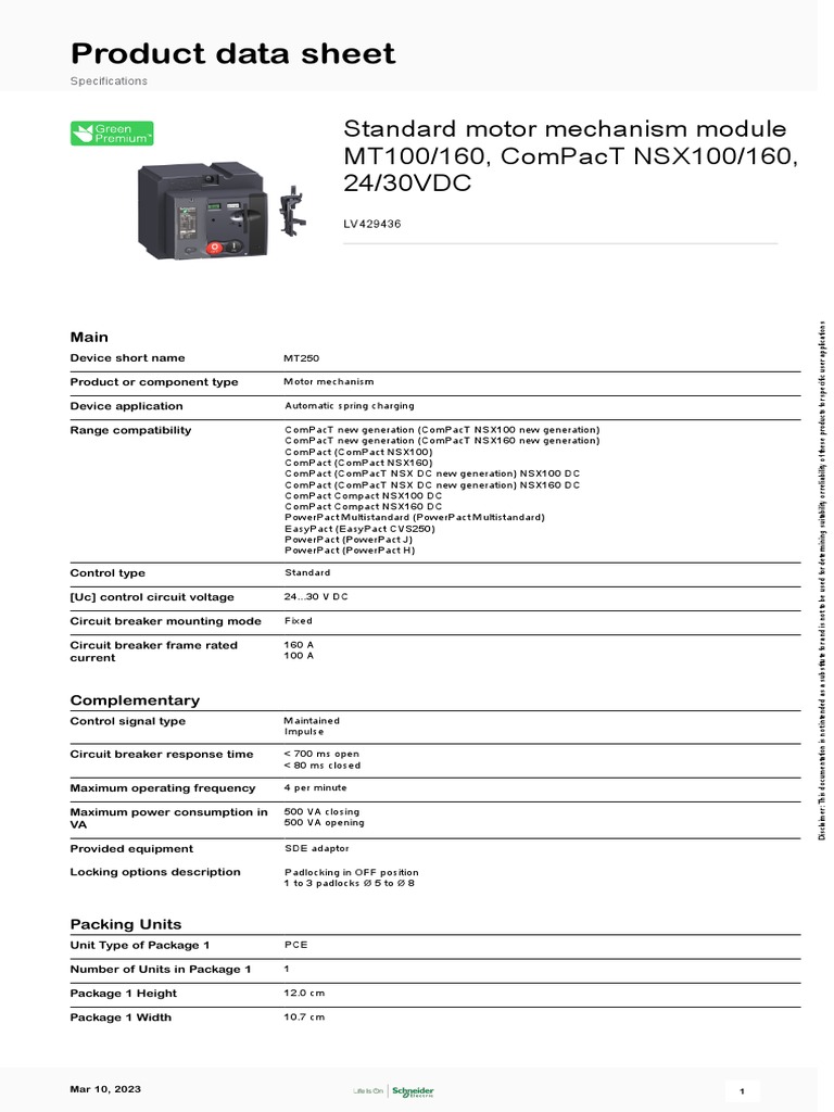 ComPact NSX - LV429436 | PDF | Manufactured Goods | Electronics