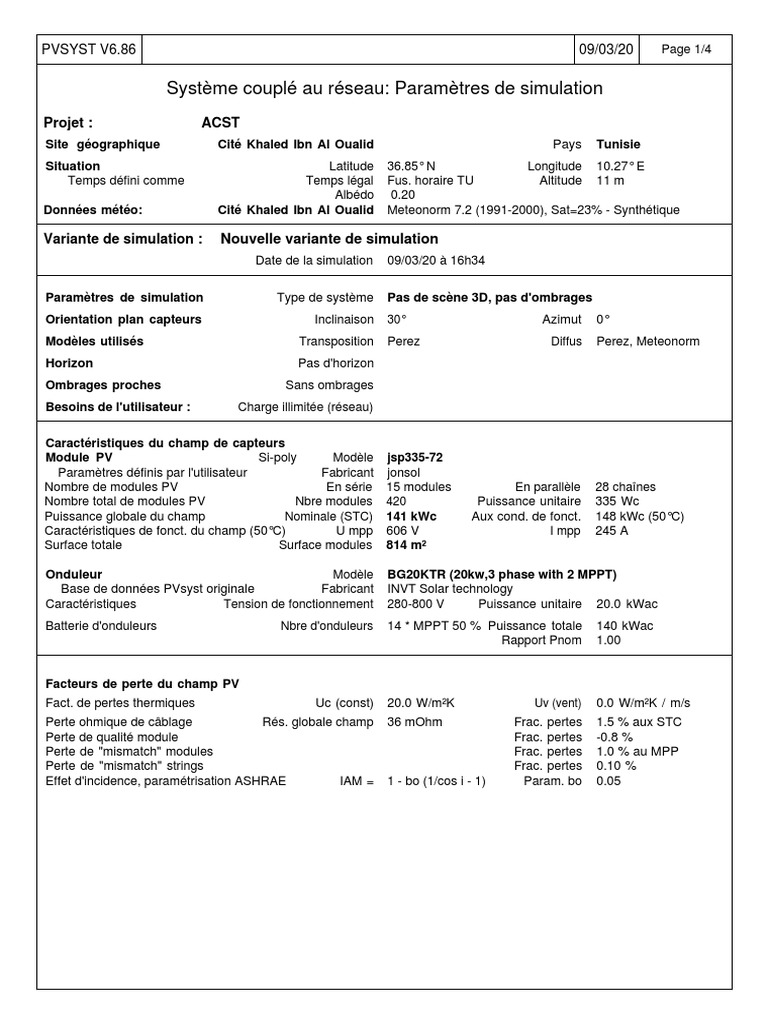 Pvsyst Rapport PDF | PDF