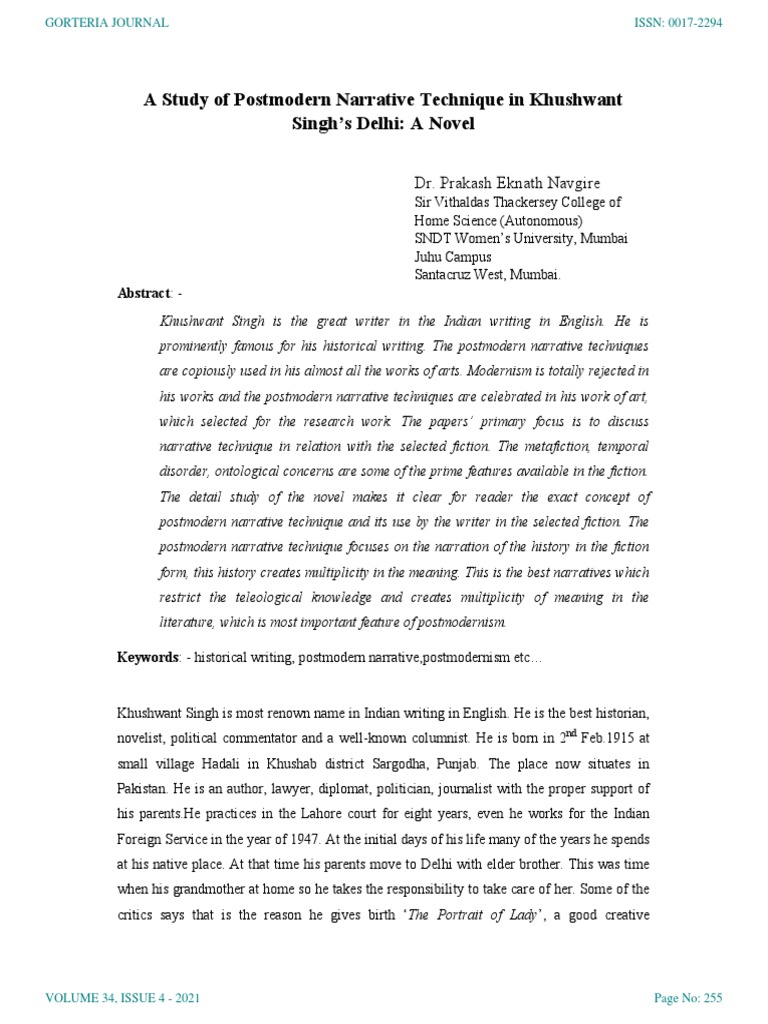 Postmodern Techniques in Singh's Delhi | PDF | Narration | Novels