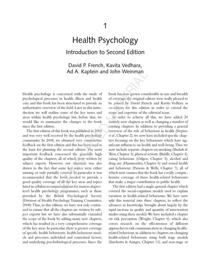 Health Psychology French | PDF | Health Psychology | Psychology