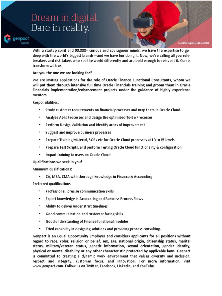 Genpact Wave JD All PDF | PDF | Cloud Computing | Expert