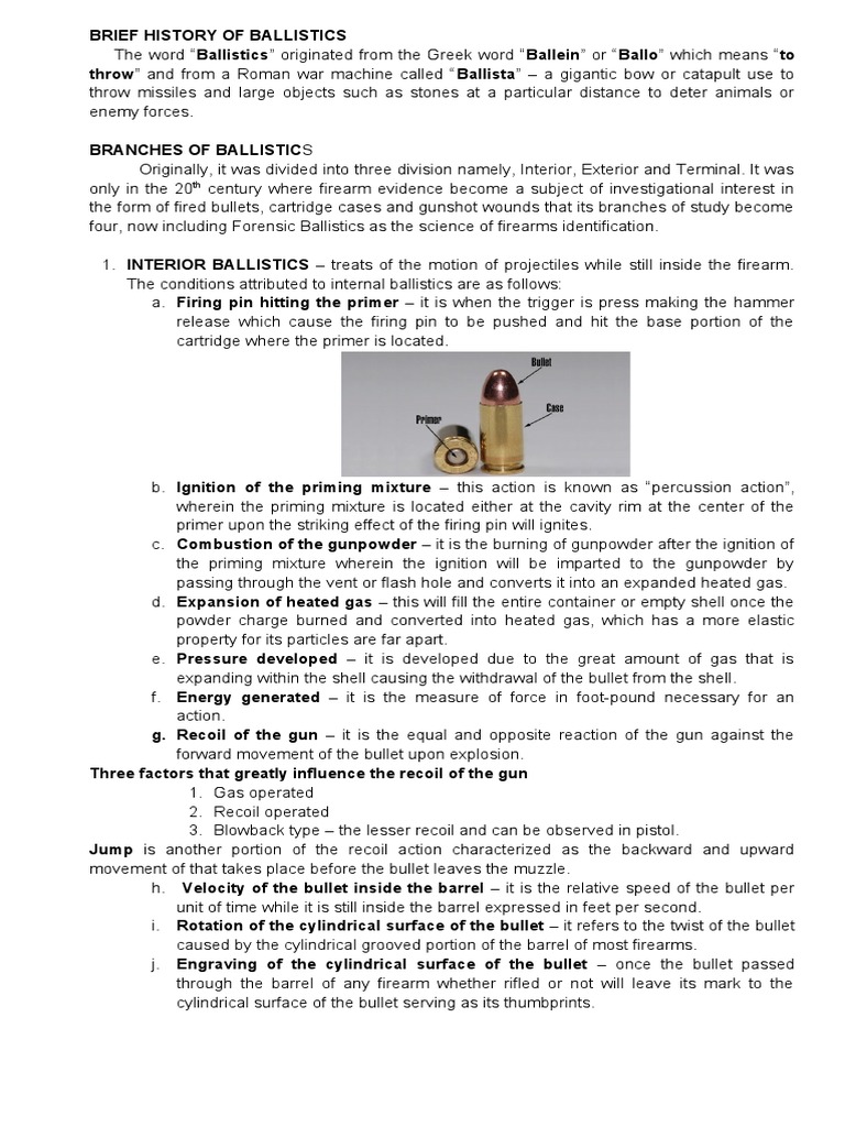 History and Branches of Ballistics | PDF | Gun Barrel | Bullet