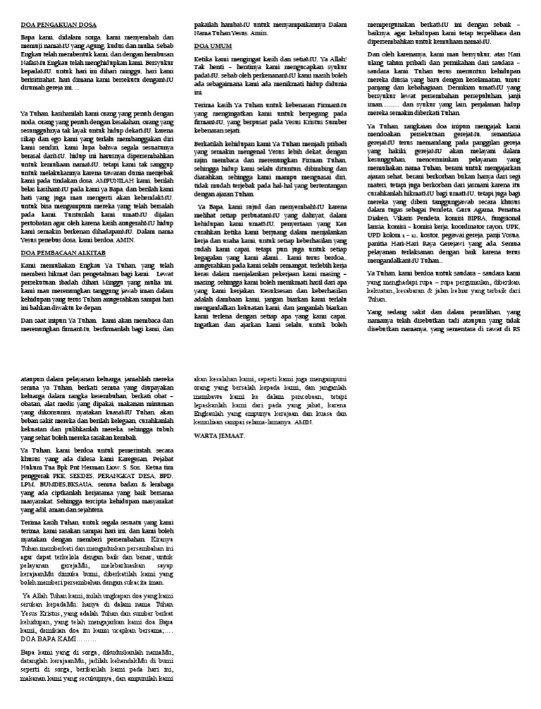 Doa Pengakuan Dosa Doa Umum | PDF