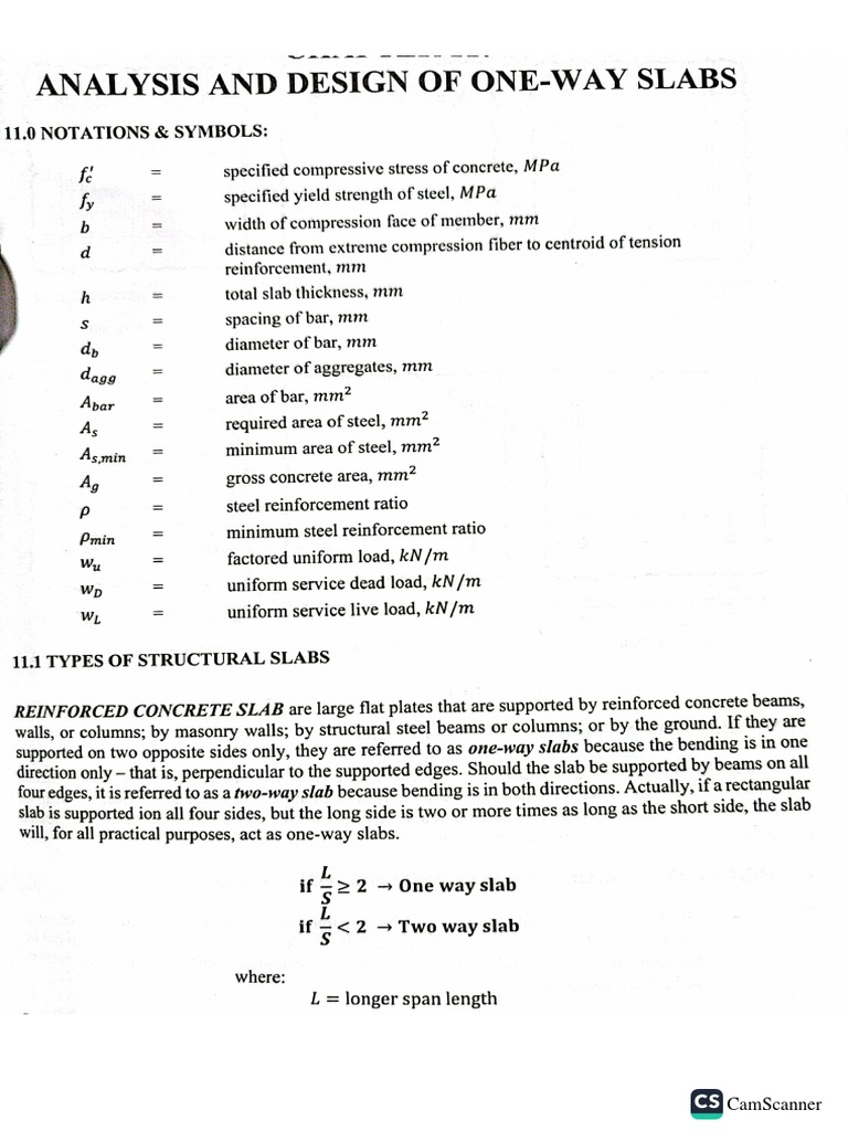 PCS1 - Lesson 4 - One Way Slabs | PDF