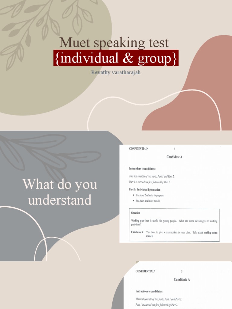 Muet Speaking Test | PDF