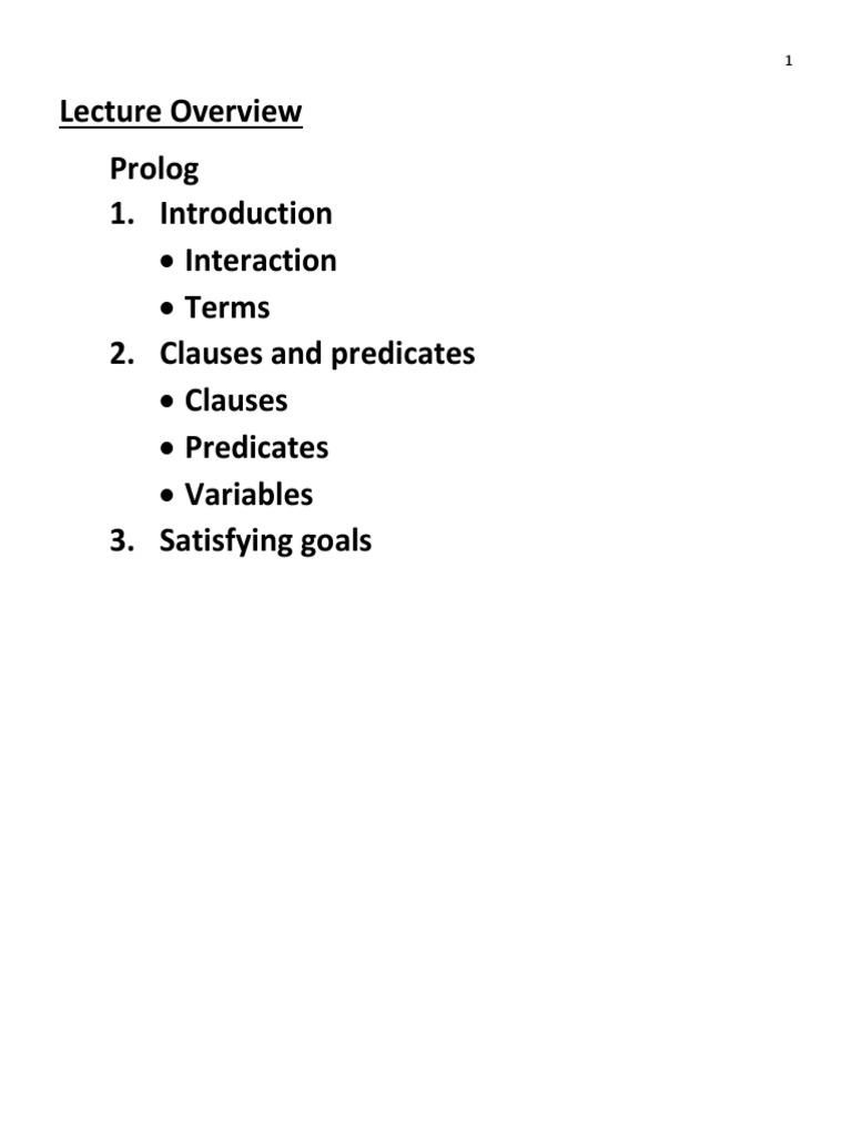 Prolog Tutorial | PDF | Clause | Grammar Prolog Tutorial | PDF | Clause | Grammar